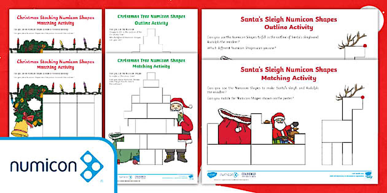 Christmas-Themed Numicon Shape Matching & Outlines Activity